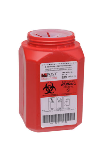 1 QT Sharps Containers | Small Home Use | Post Medical | Made in the USA