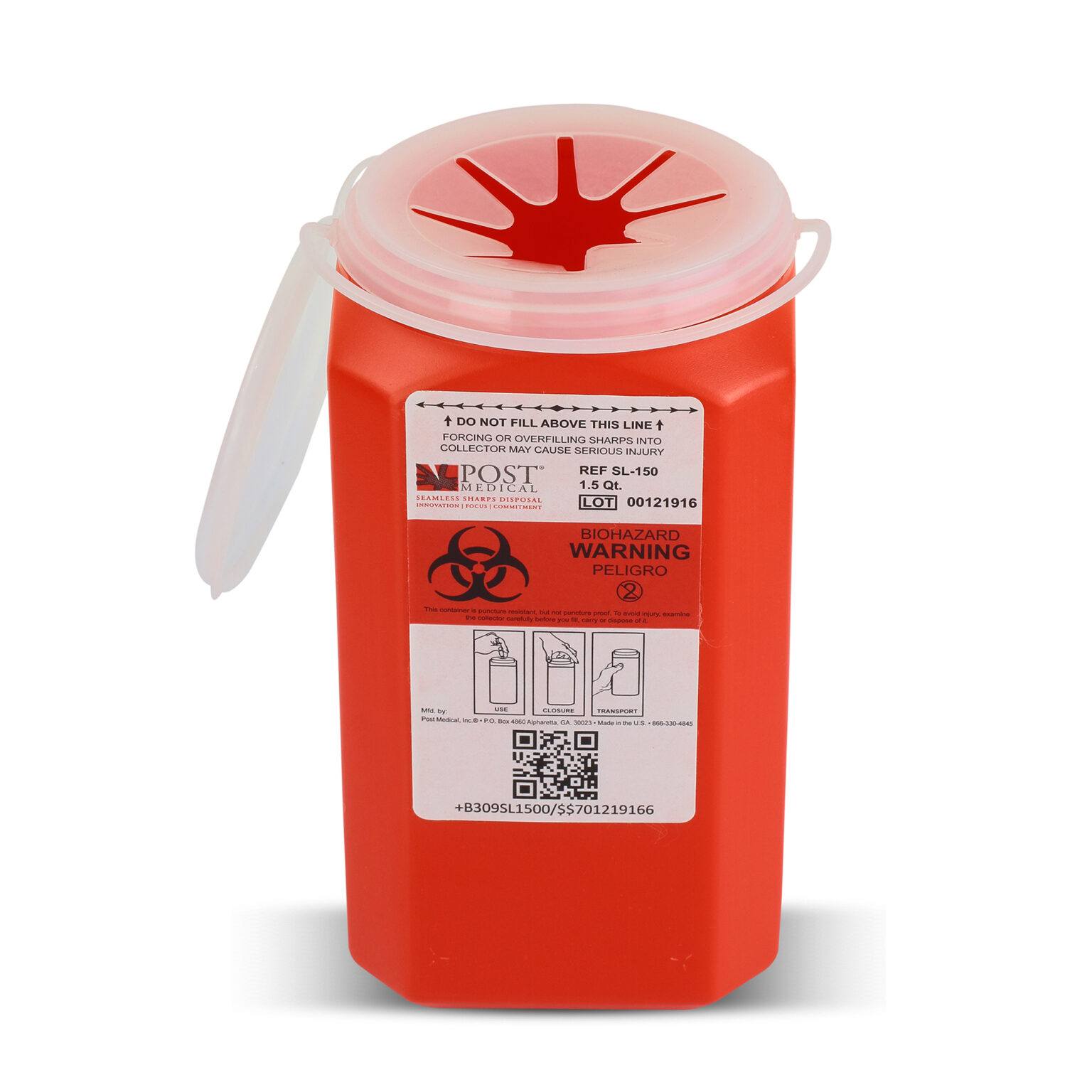 1.5 QT Sharps Containers | Sharps Waste | Post Medical