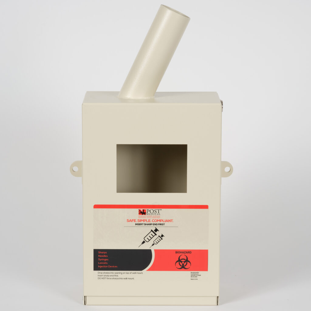 Wall Sharps Container | Secure Disposal | Post Medical