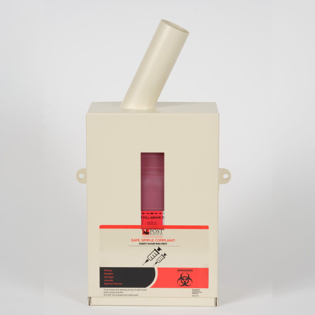 Wall Sharps Container | Secure Disposal | Post Medical